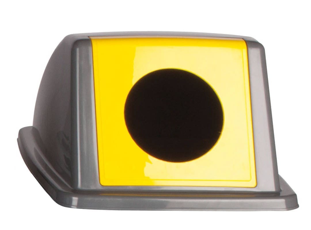 Recycling Bins With Yellow Round Aperture Lid - Uki Storage Limited